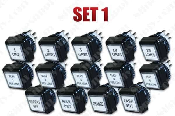 IGT Machine Pushbutton Set with Legends - 8 Line Supply