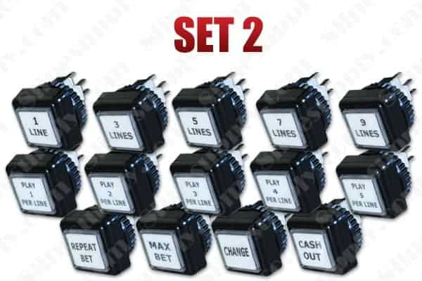 IGT Machine Pushbutton Set with Legends - 8 Line Supply