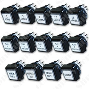 IGT Machine Pushbutton Set with Legends - 8 Line Supply