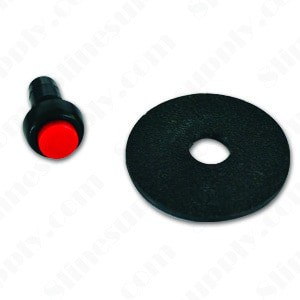 Medium Red Pushbutton w/ Black Plastic Washer - 8 Line Supply