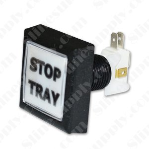Large Square "Stop Tray" Button for Coin Pusher - 8 Line Supply